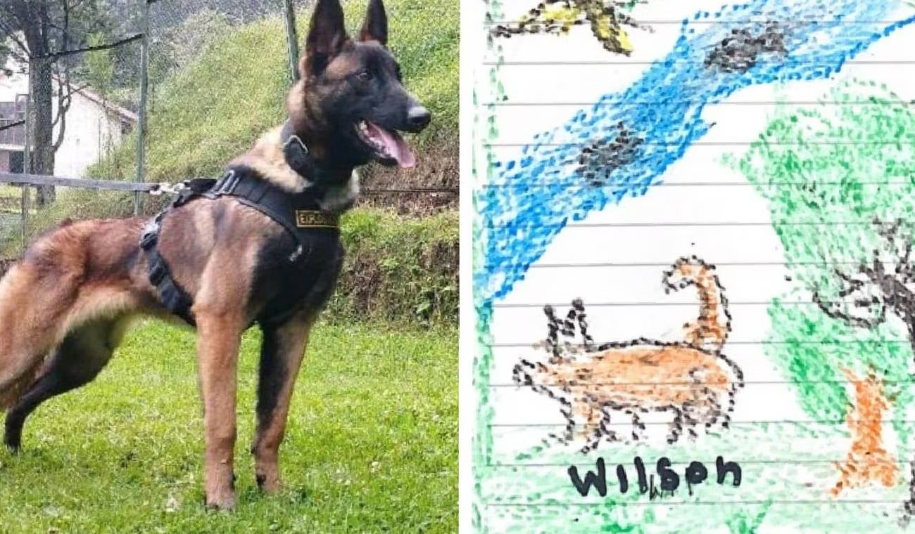 Niños entregan dibujos sobre Wilson